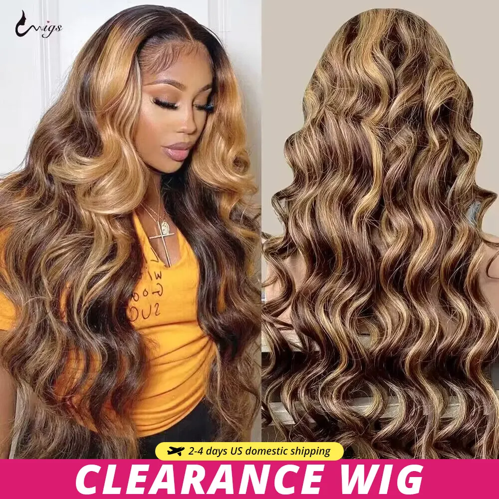 Clearance-Wig-13x4-Highlight-Lace-Front-100-Human-Hair-Wig-Ship-From-US ...