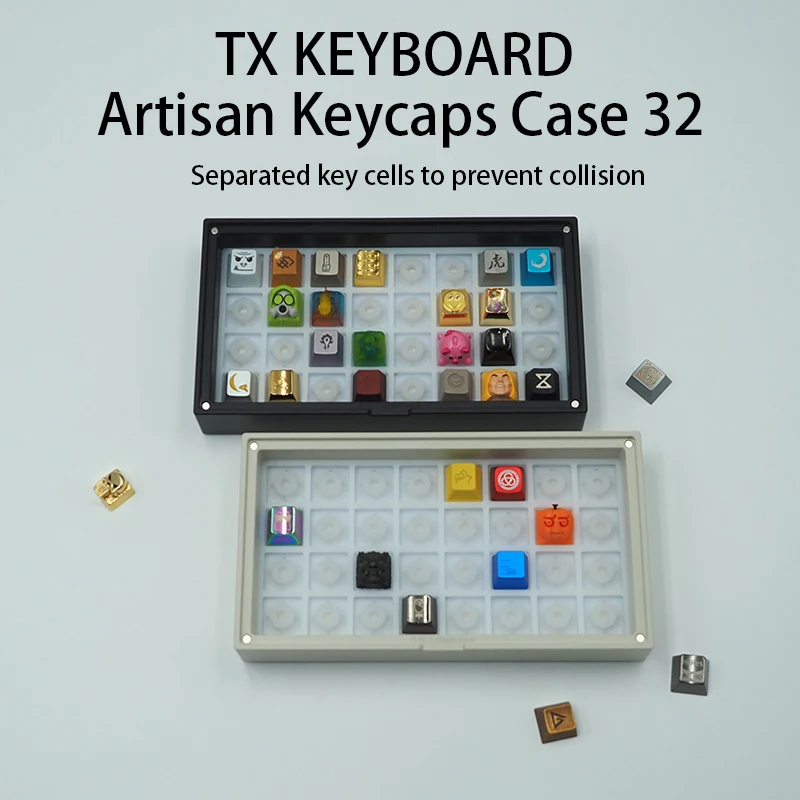 TX KEYBOARD Artisan Keycaps Case Organizer With LED and Cover ...