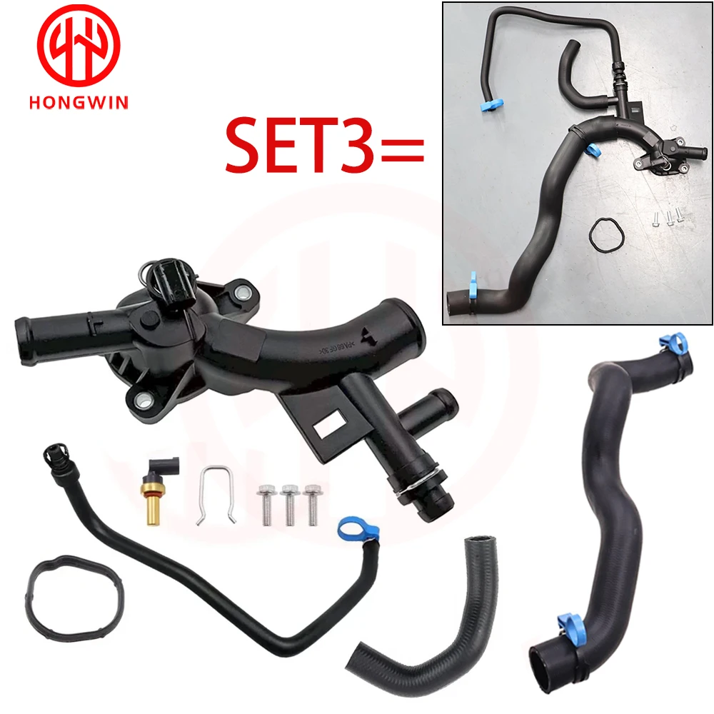 Coolant-Thermostat-Housing-Water-Outlet-Inlet-Hose-For-Chevrolet-Cruze ...