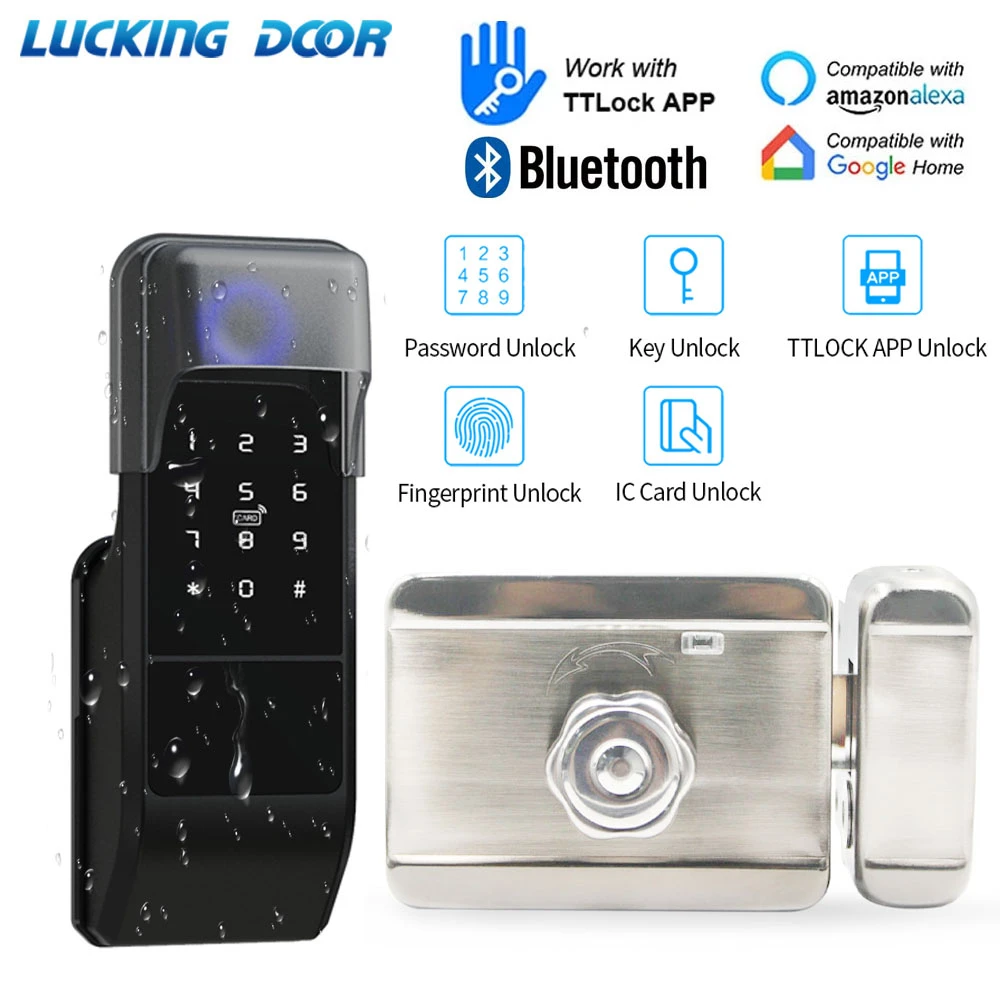 IP65 Waterproof Fingerprint Smart Door Lock Bluetooth Lock By Remote ...