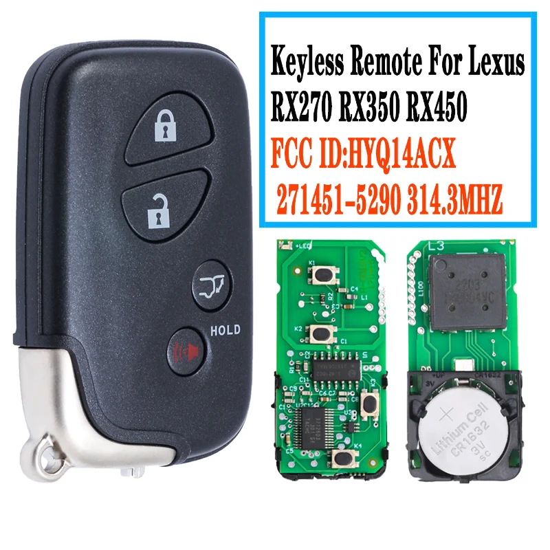 Fob For Lexus Rx270 Rx300 Rx350 Rx450 Lx570 Aftermarket 4 Button Remote ...