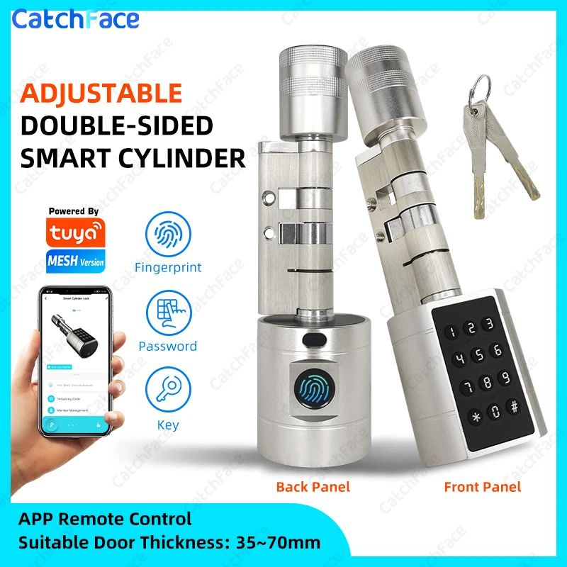 Catchfcae New Adjustable Replacement Tuya APP Fingerprint Cylinder ...