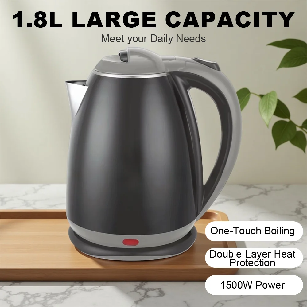 1.8L Stainless Steel Water Heater Fast Boil Electric Tea Kettle Anti ...