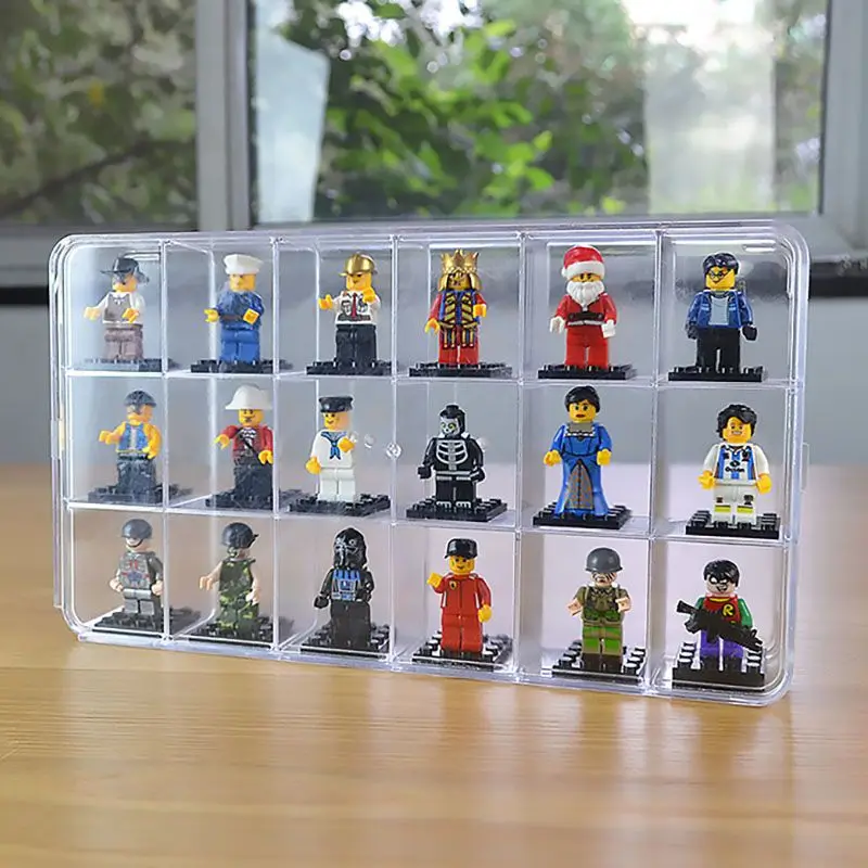 4-18-Grids-Minifigure-Storage-Box-Acrylic-Doll-Figure-Transparent ...