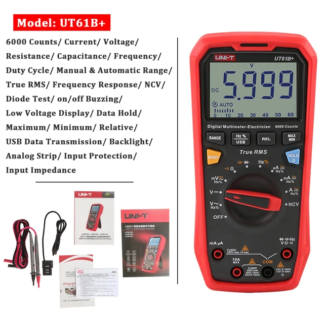 UNI-T UT61B UT61D UT61E Plus Multimeter Analog Digital Electrical ...