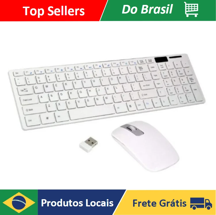 Kit Teclado E Mouse Sem Fio Wireless Ultra Slim 2.4 ghz 3200 dpi