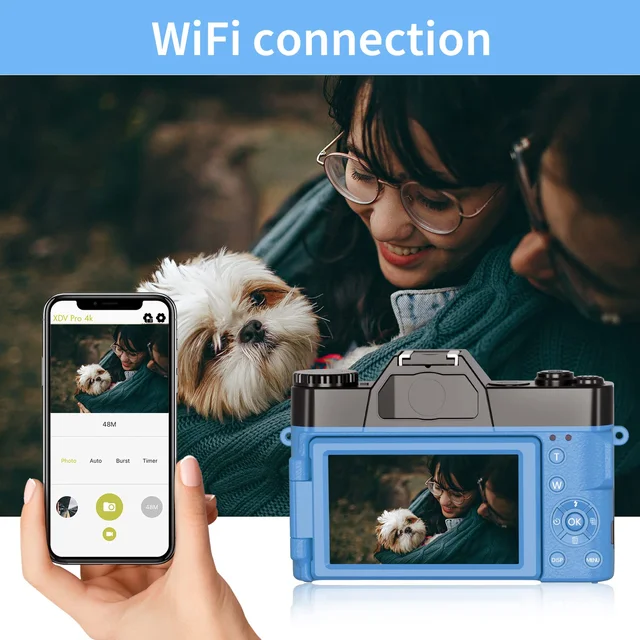KOMERY NEW Release 48MP Camera Digital Wifi 4K YouTube Vlogging Camera ...