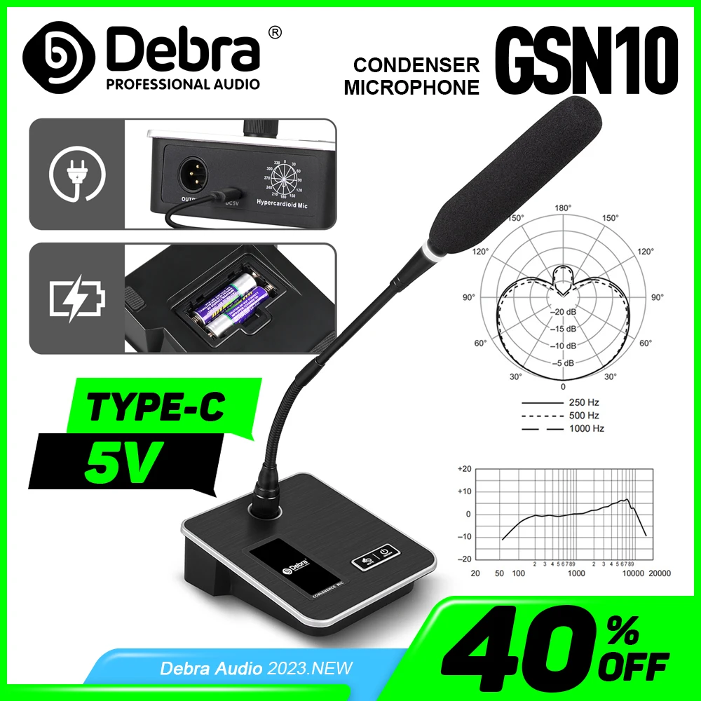 Debra-Desktop-Mic-Microphone-Audio-GSN10-Gooseneck-Condenser-Mic-With ...