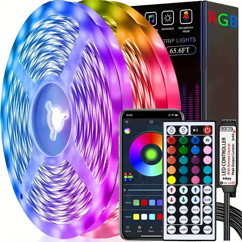 Tape-Bluetooth-LED-Strip-Light-1-40M-SMD-5050-5V-USB-RGB-Control-Color ...