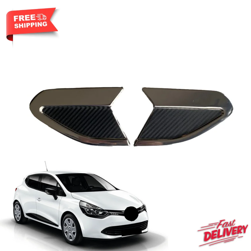 For-Renault-Clio-5-2019-and-after-side-fender-frame-carbon-chrome ...