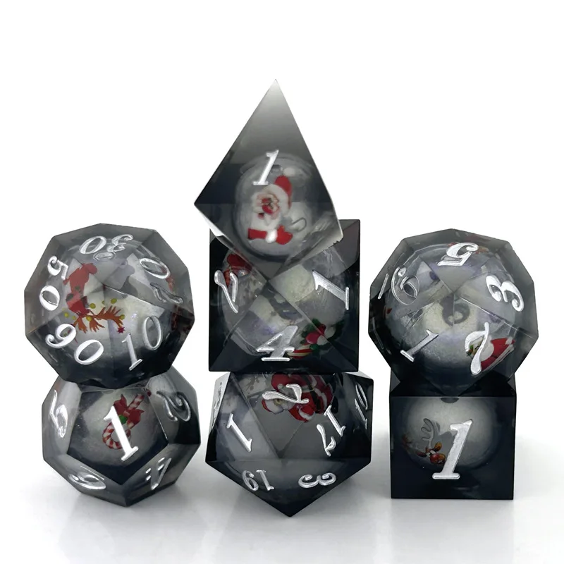 Christmas-Resin-Dice-Santa-Claus-dice-Liquid-Core-Dice-RPG-Resin-Dice ...
