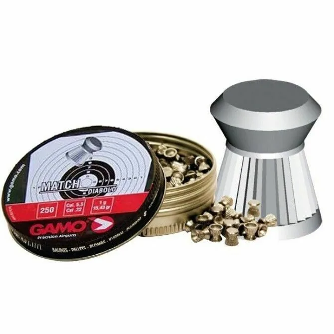 BALINES MATCH DIABOLO 250 CAJA METALICA 5.5 MM Balines de tipo diábolo ...