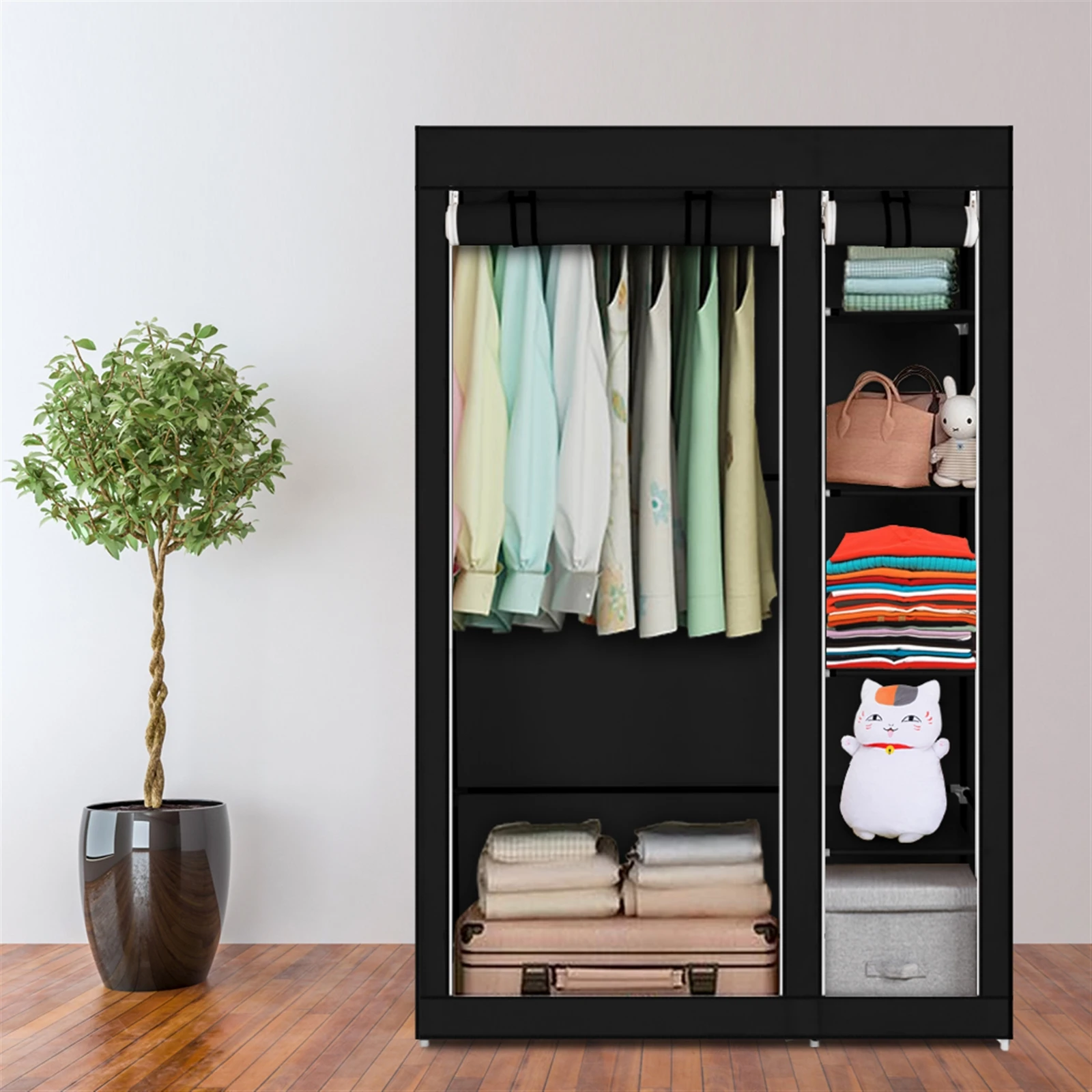 Simple-Wardrobe-Fabric-Folding-Clothes-Storage-Cabinet-DIY-Assembly ...