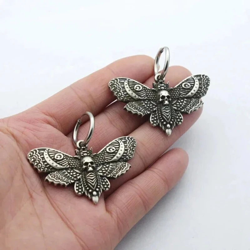 Gothic-Vintage-Moth-Ear-Hoops-For-Women-Girls-Fashion-Pagan-Witch ...