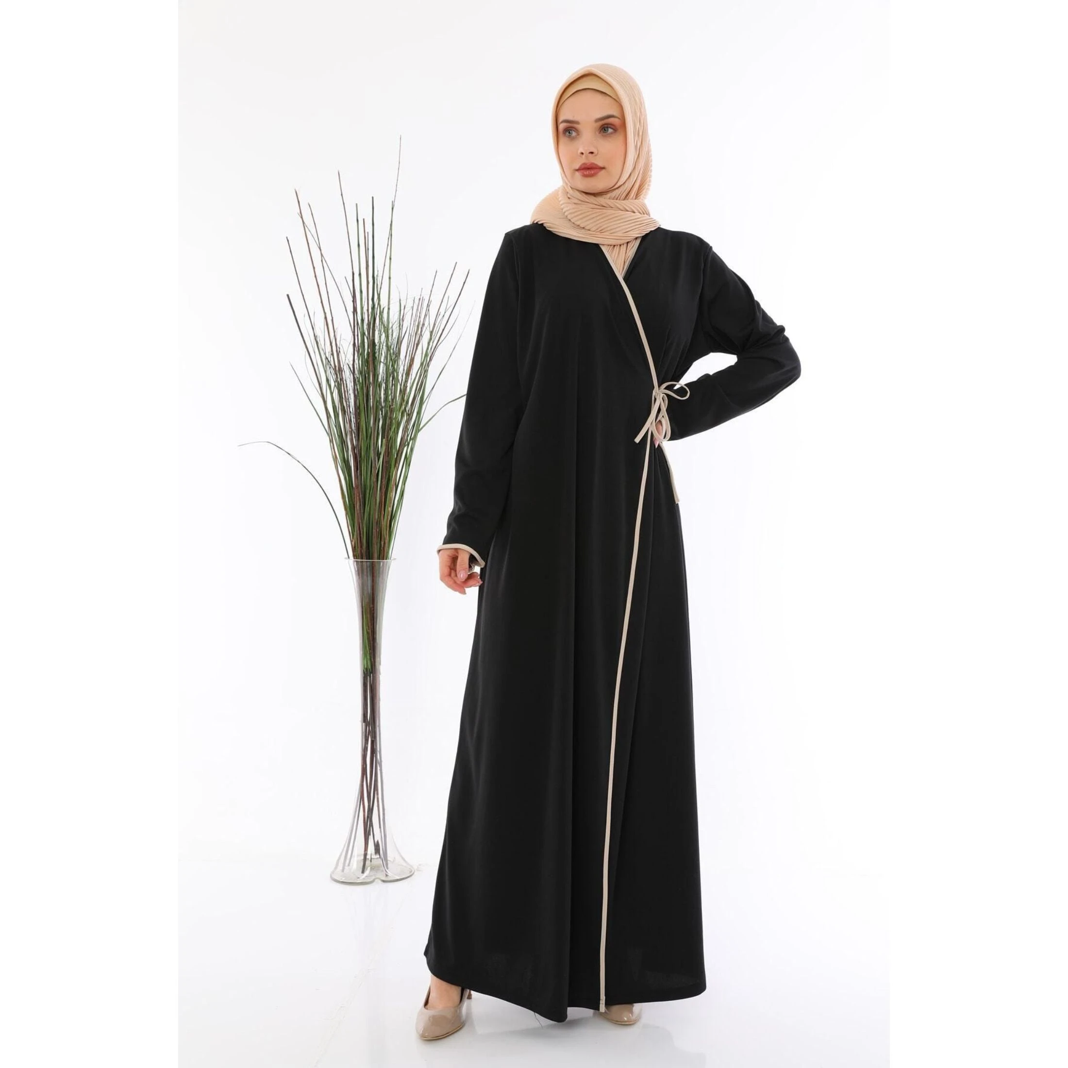 Muslim Women's Long Prayer Dress With Side Tie Burqa Hijab Dress Muslim ...