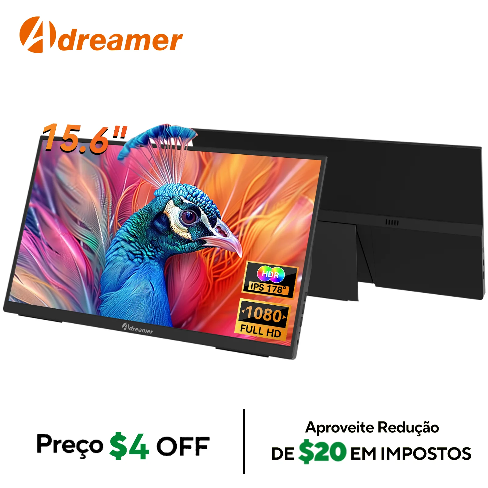 Adreamer-15-6-FHD-60Hz-Portable-Monitor-1920-1080-16-9-100-sRGB-220Cd-m ...