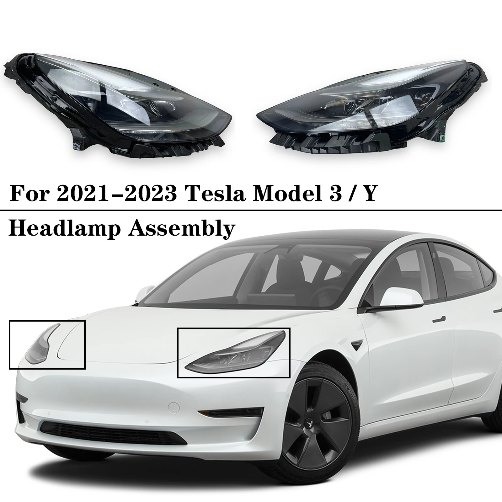 New-Car-Headlamp-Assembly-For-2021-2023-Tesla-Model-3-Y-Headlight-Front ...