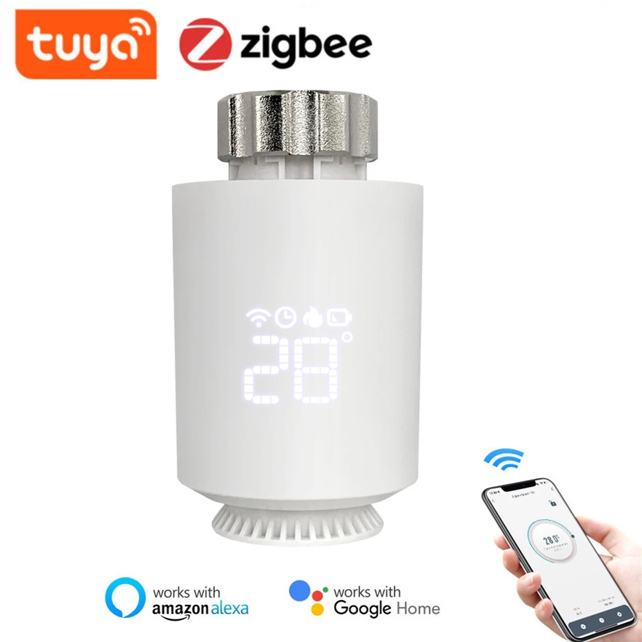 Tuya Zigbee Radiator Actuator Thermostat Smart Life Trv Thermostatic Valve Temperature ...
