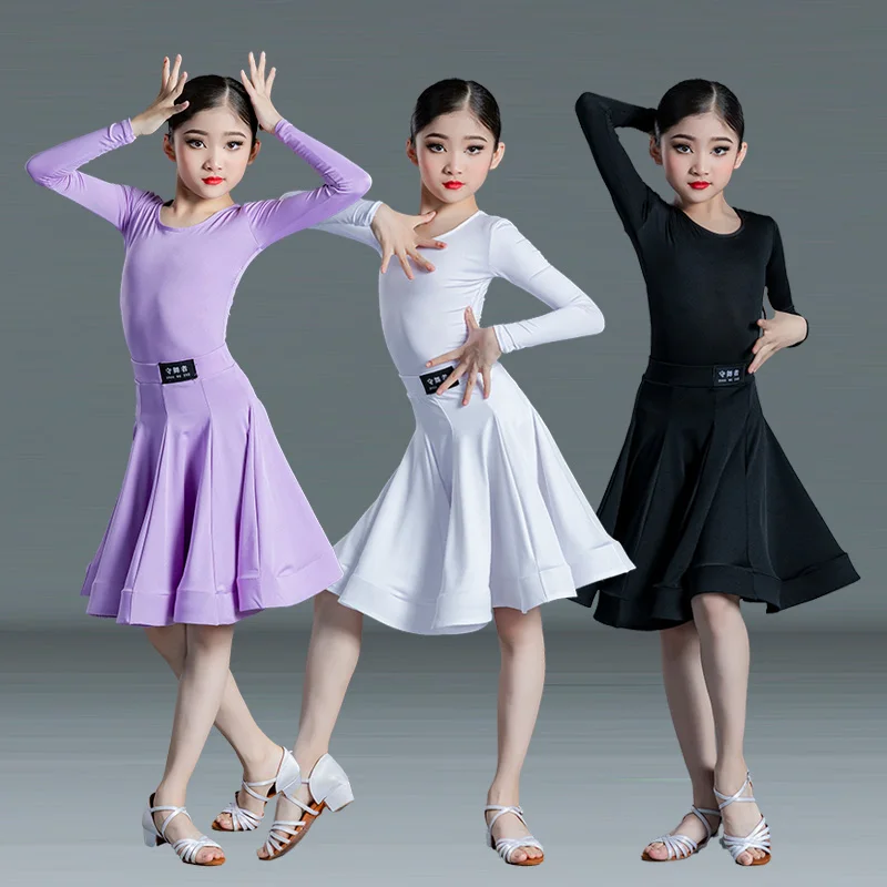 New Children's Latin Dance Dress Girls' Dance Practice Dress Latin ...
