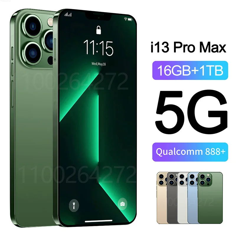 Teléfono Inteligente i13 Pro Max, versión Global, 5G, 16 Gb + 1TB, 2022 pulgadas, 6,7 mAh, red ...