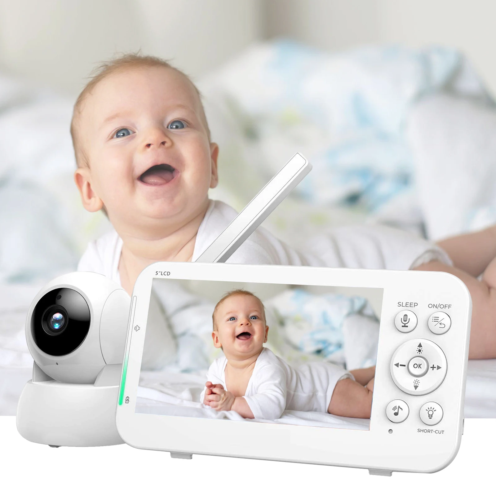 1080P-Electronic-Baby-Monitor-With-5-LCD-Display-Video-Intercom ...