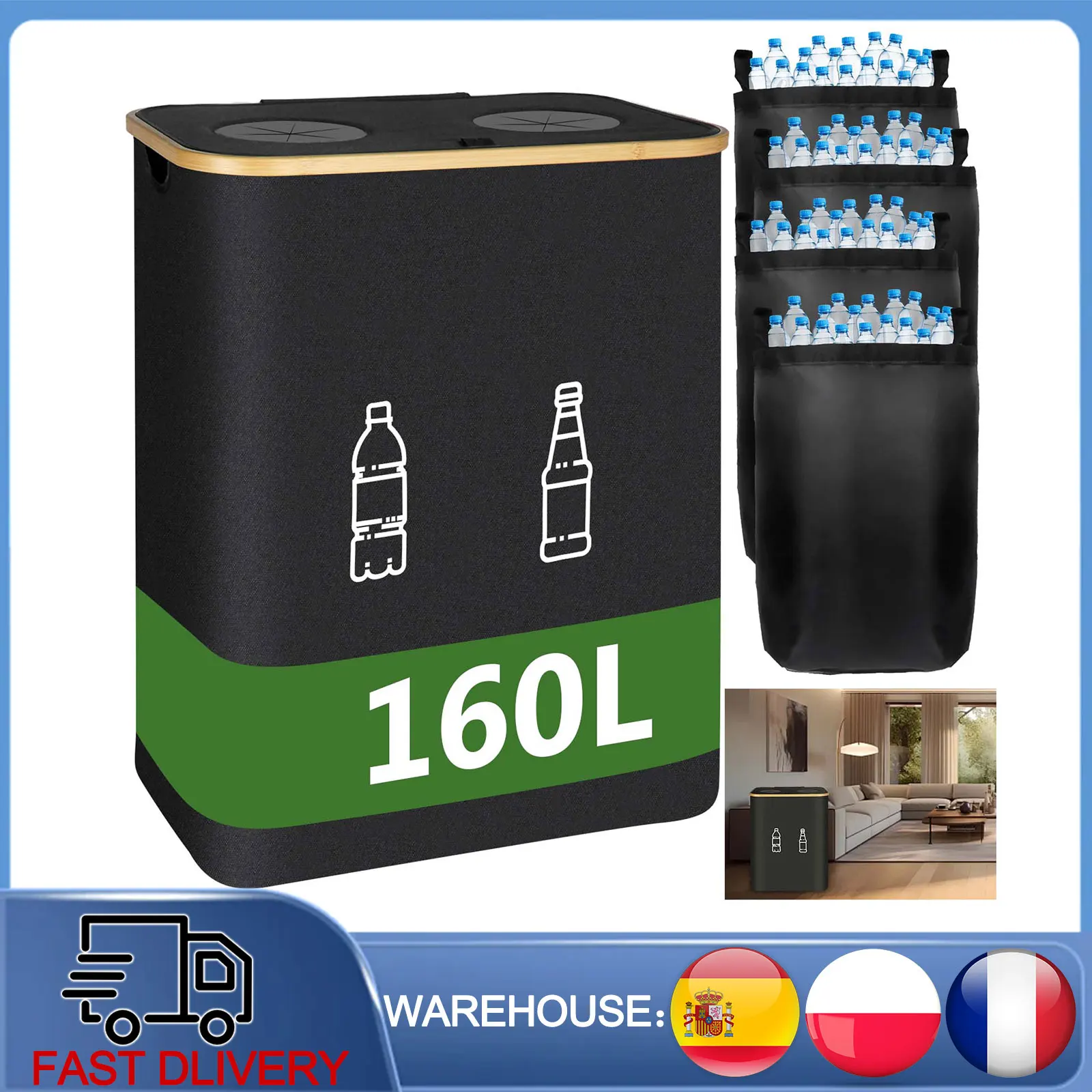 160L Collection Container Bottle Collector Empty Deposit Bottles ...