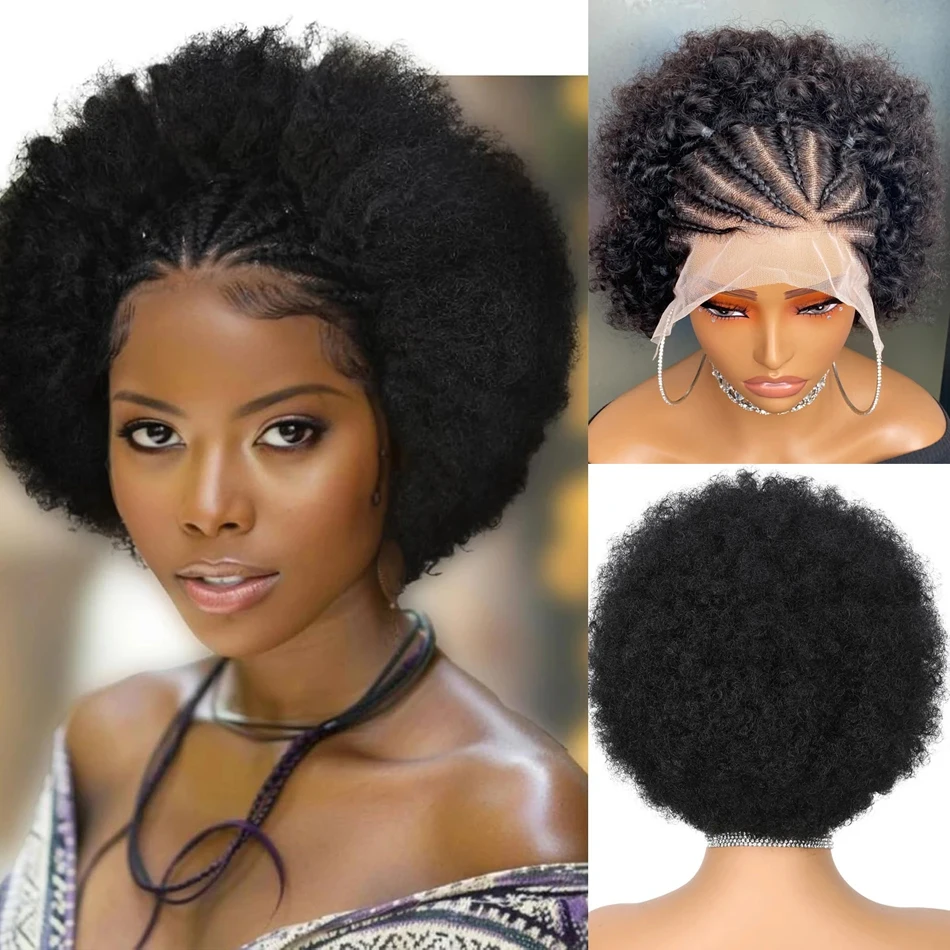 Peruca-encaracolada-afro-tran-ada-para-mulheres-cabelo-humano-Remy ...