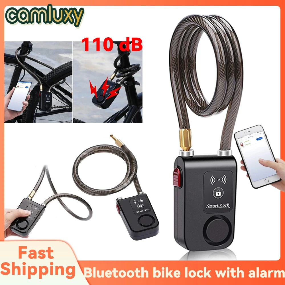 Camluxy-Bluetooth-Bike-Lock-Alarm-110dB-Security-Smart-Bike-Alarm-Lock-System-Anti-Theft ...