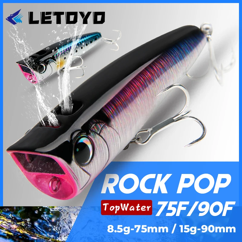 LETOYO-Topwater-Popper-Jet-Rock-POP-Floating-Fishing-Lures-8-5g15g ...