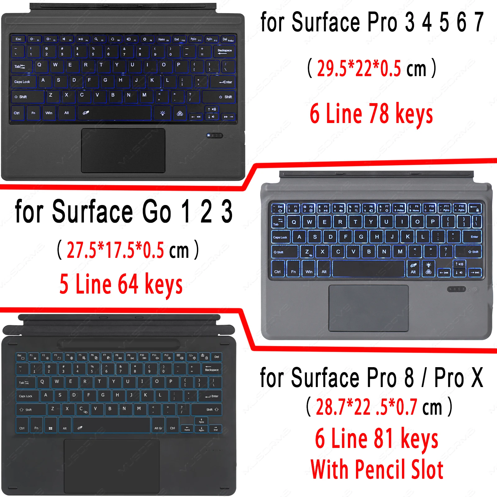 Generic For Microsoft Surface Pro 3 4 5 6 7 8 Pro X Go 1 2 3 Keyboard Jumia Nigeria