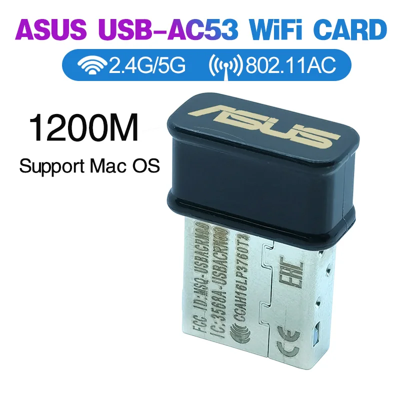 Used1200Mbps-USB-Wifi-Adapter-2-4GHz-5GHz-NANO-USB-AC53-For-ASUS ...