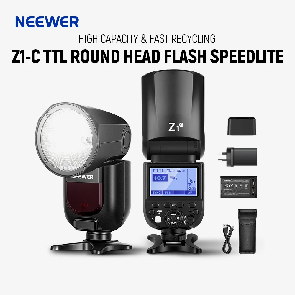 Neewer-Z1-C-TTL-cabe-a-redonda-Flash-Speedlite-l-mpada-de-modelagem-de ...