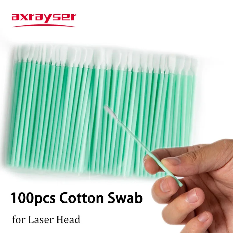 100pcs Industry Cotton Micro Swab Dus Off Fiber Laser Tools Anti-static ...