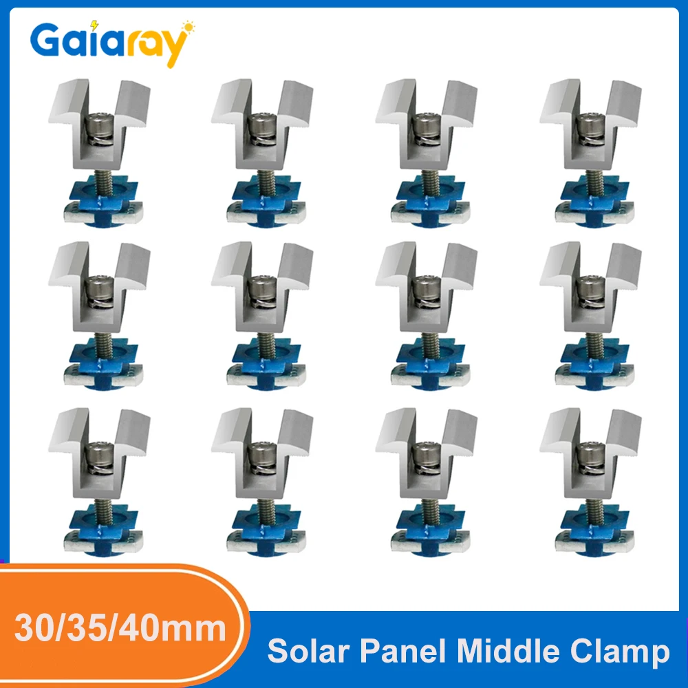 12PCS Solar Panel Mounting Brackets Middle Clamp 30mm 35mm 40mm Solar ...