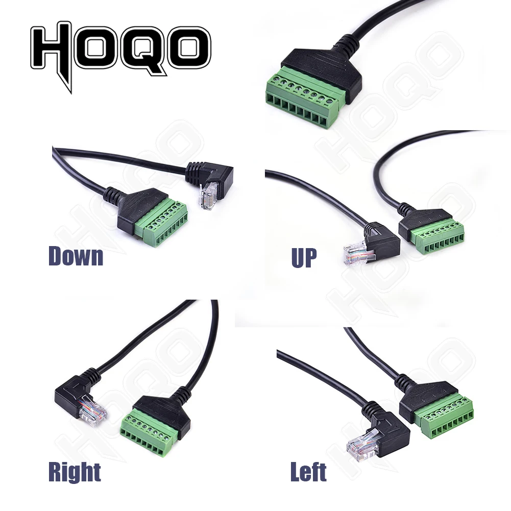 90 degree Rj45 Male to screw terminal Block 8p connector ethernet rj45 ...
