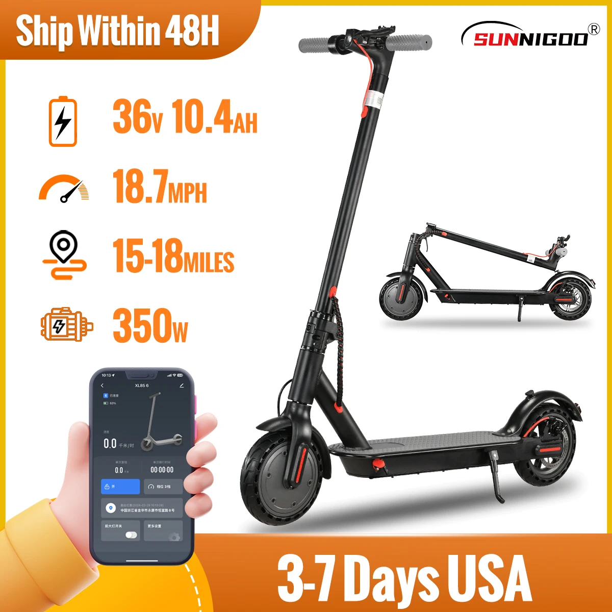 Electric-Skateboard-Electric-Scooter-36V-10-4Ah-18-7Mph-Escooter-Kick ...