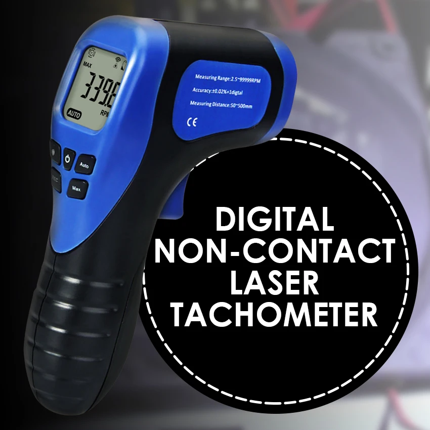 Digital-Tachometer-Lase-Non-Contact-Rotational-Speed-Measuring-Gun ...