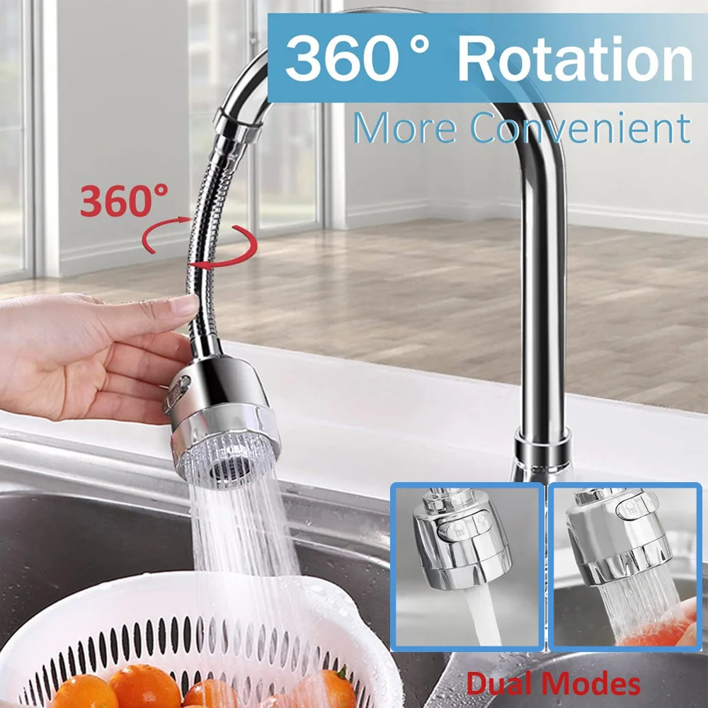 Kitchen Faucet Extender Kitchen Sink Aerators 2 Modes 360 Degree ...