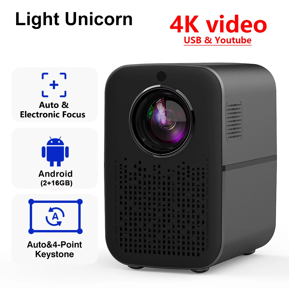 Light Unicorn M6 PRO AI 자동 초점 full hd 1080P beam 4k android 5G WIFI ...