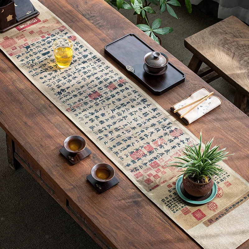 Chinese-Ancient-Painting-Tea-Mat-Tea-Accessories-Cotton-Linen-Table-Mat ...