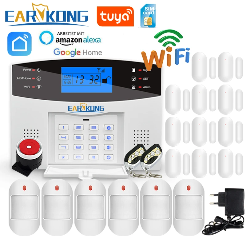 Tuya Wifi Smart Home Alarm System Gsm Security Burglar Alarm 433mhz ...