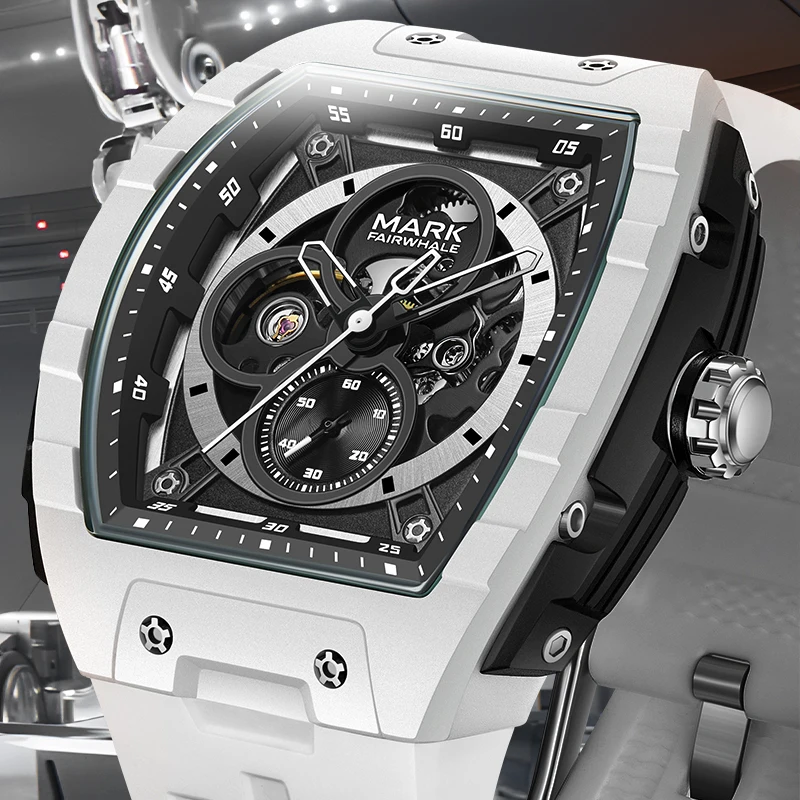 Mark Fairwhale 2025 New Men's Mechanical Watches Automatic Tonneau Dial ...
