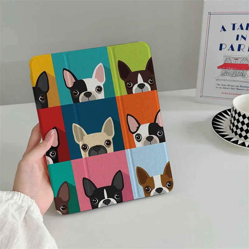 Charming Colorful Bulldog Tablet Case for -iPadAir 3 -10.5 (WN332)