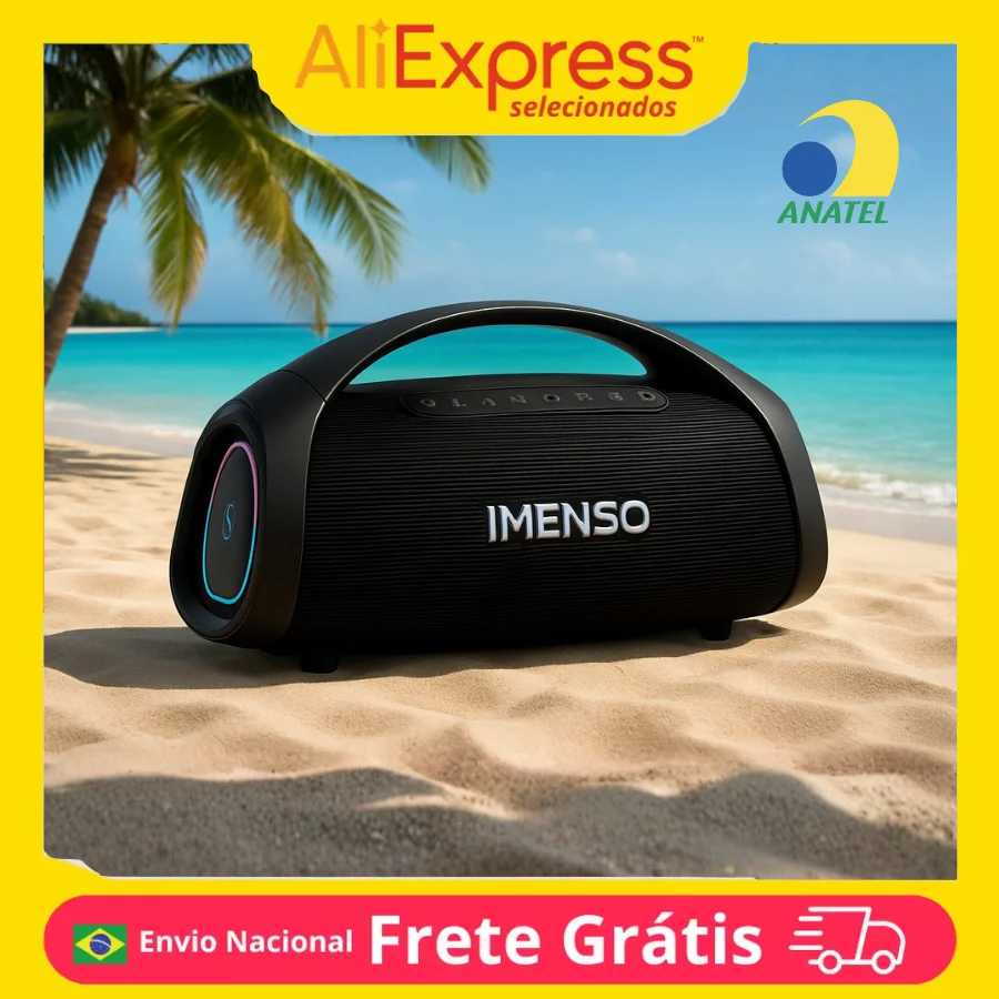 Caixa De Som Imenso X73 Potente 200w Bluetooth 5.3 Ipx6 Rgb 127/220v ...