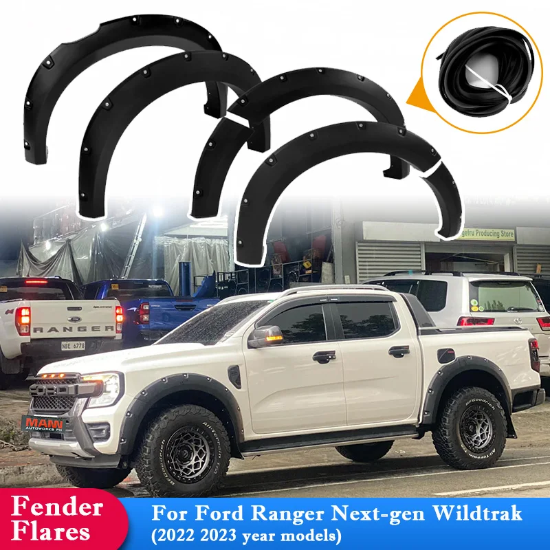 6-Rivet-Style-Fender-Flares-Wheel-Arch-Extensions-For-Ford-Ranger-2022 ...