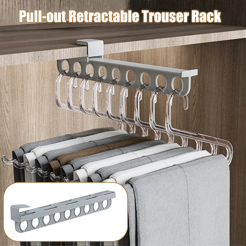 Retractable-Trouser-Rack-Wardrobe-Top-Installation-Clothes-Organizer-In ...