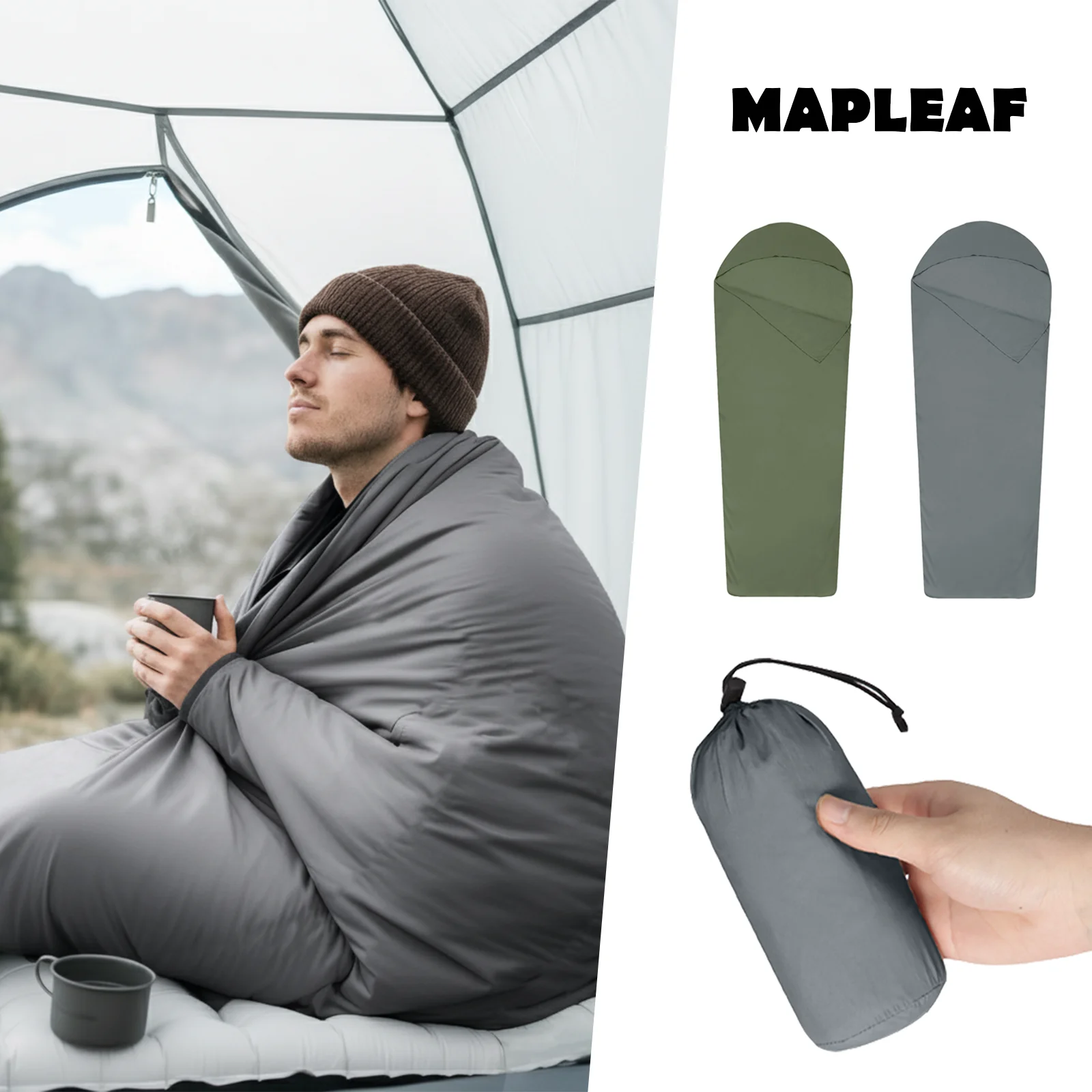 MAPLEAF Sleeping Bag Liner Camping Sheet Outdoor Travel Hiking Camping ...