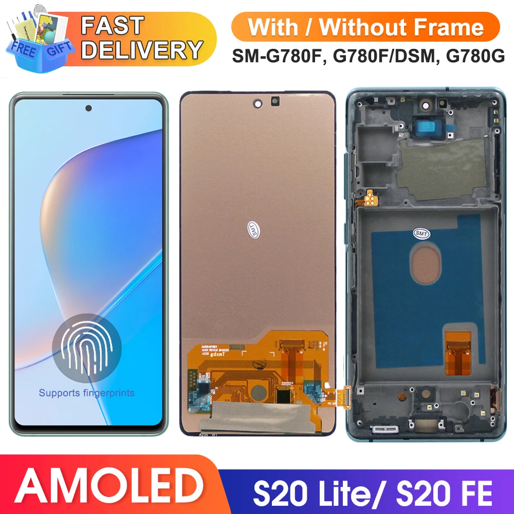 AMOLED Screen for Samsung Galaxy S20 FE G780F Lcd Display Digital Touch ...