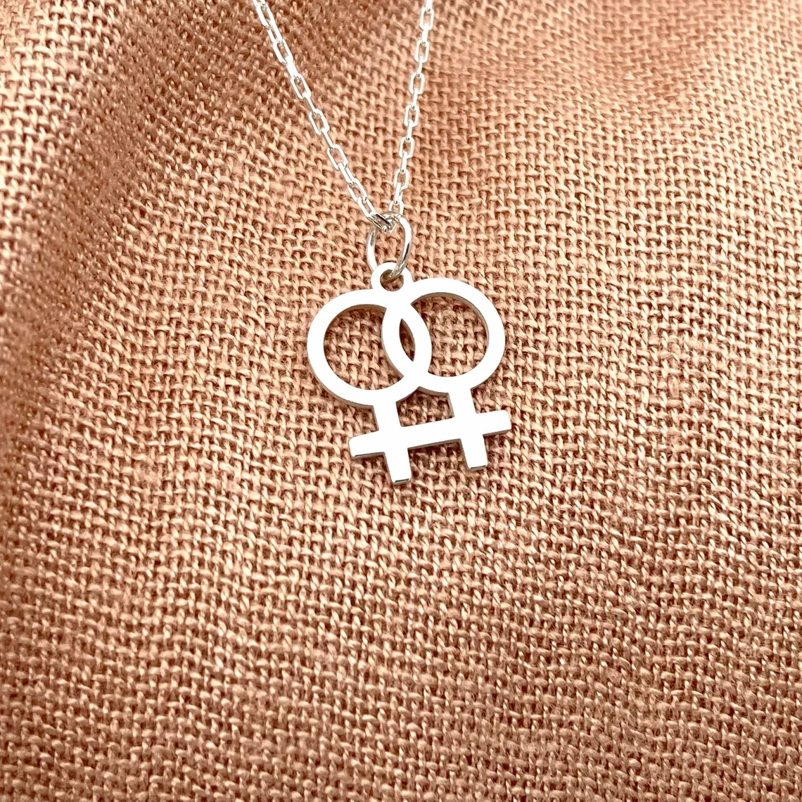 Choker-Necklaces-for-Women-Lesbian-Symbol-Pendant-Stainless-Steel ...