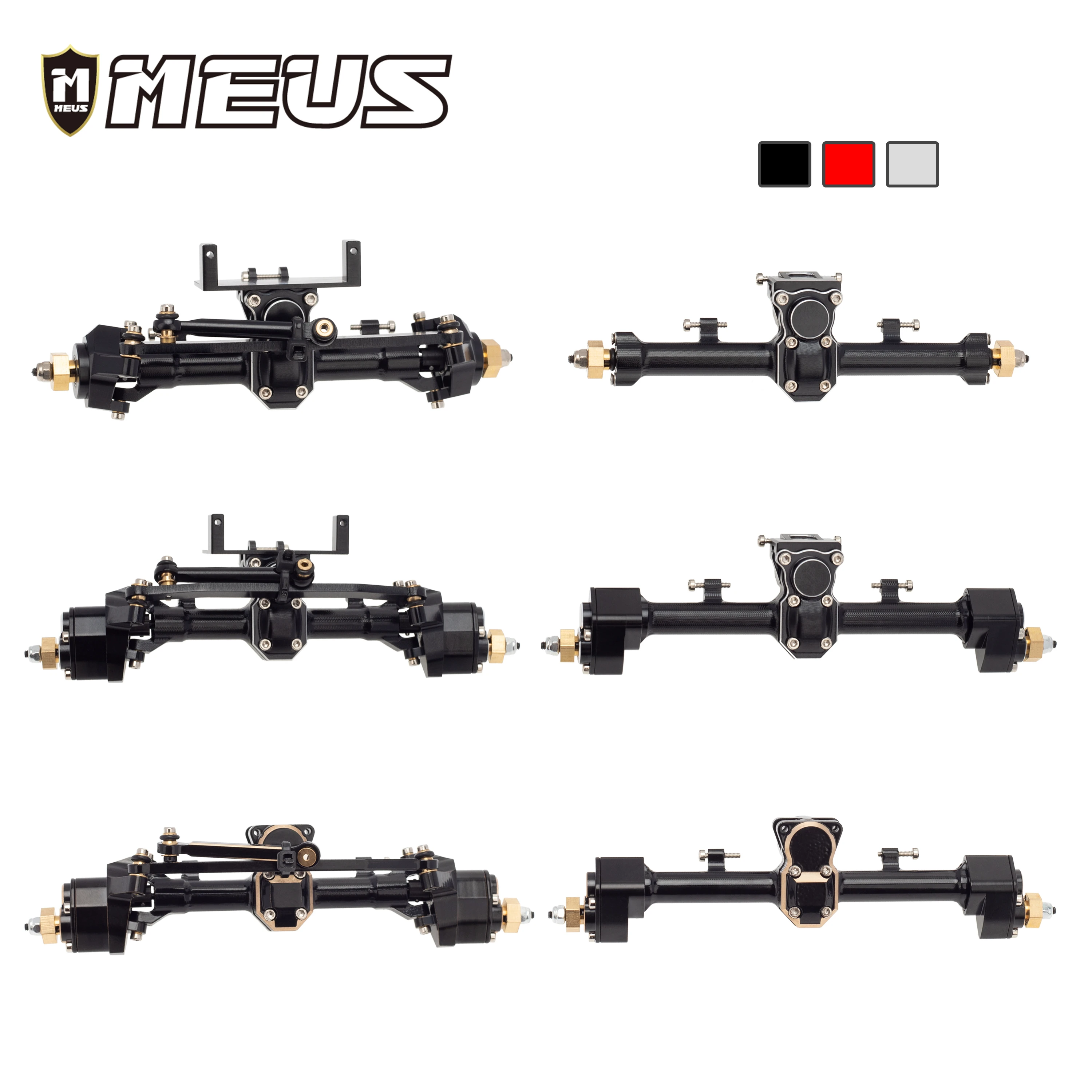 MEUS CNC Aluminum Brass SCX24 Portal Axle Straight Complete Axle for 1/ ...